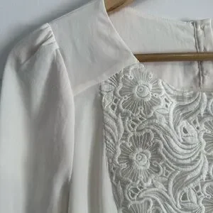 Maeve | Tops | Maeve By Anthropology Cream Lace Panel Blouse | Poshmark